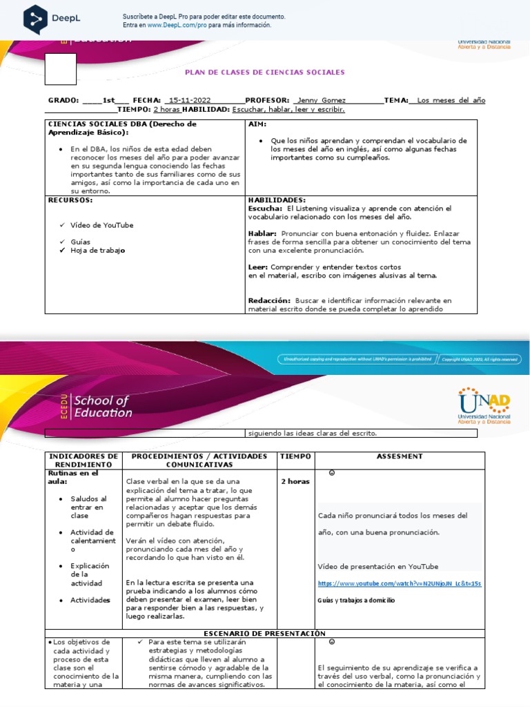 Annex 1 - Lesson Plan Template Es | PDF | Prueba (evaluación) | Aprendizaje
