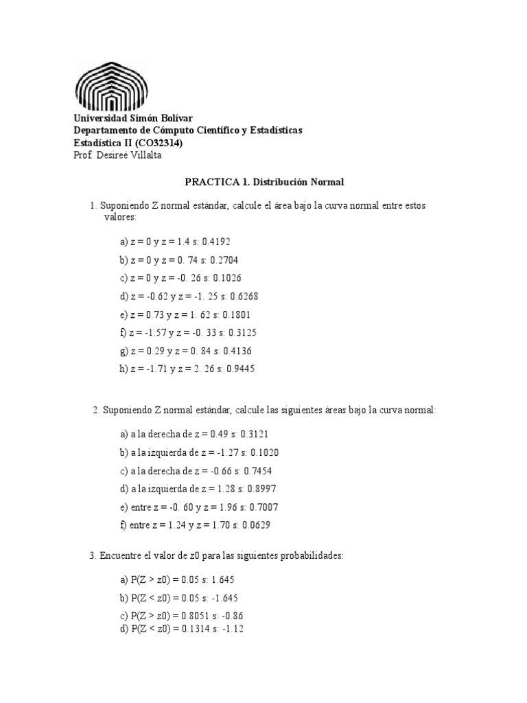 Practica I Estadistica | PDF | Desviación Estándar | Probabilidad