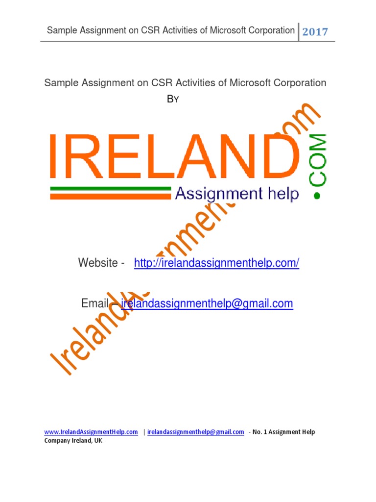 Sample Assignment On CSR Activities of Microsoft Cor | PDF | Corporate ...