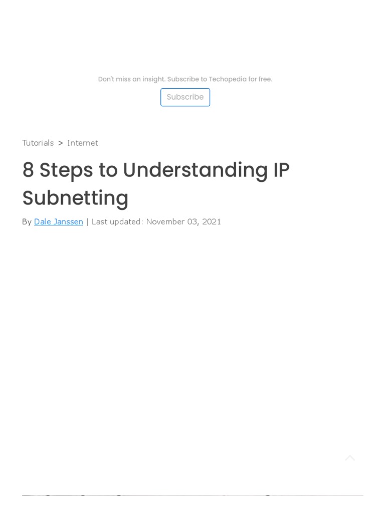 8 Steps To Understanding Ip Subnetting Pdf 