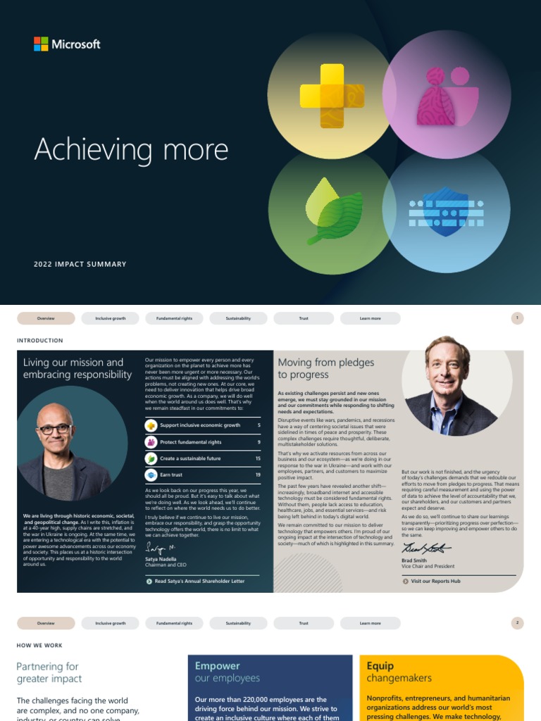 Microsoft Impact Summary 2022 | PDF