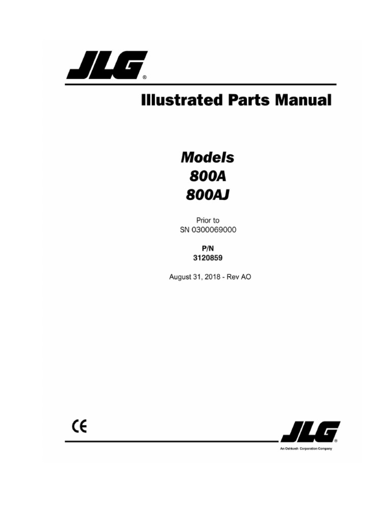 AO 800A, 800AJ JLG Parts CE English | PDF | Axle | Valve