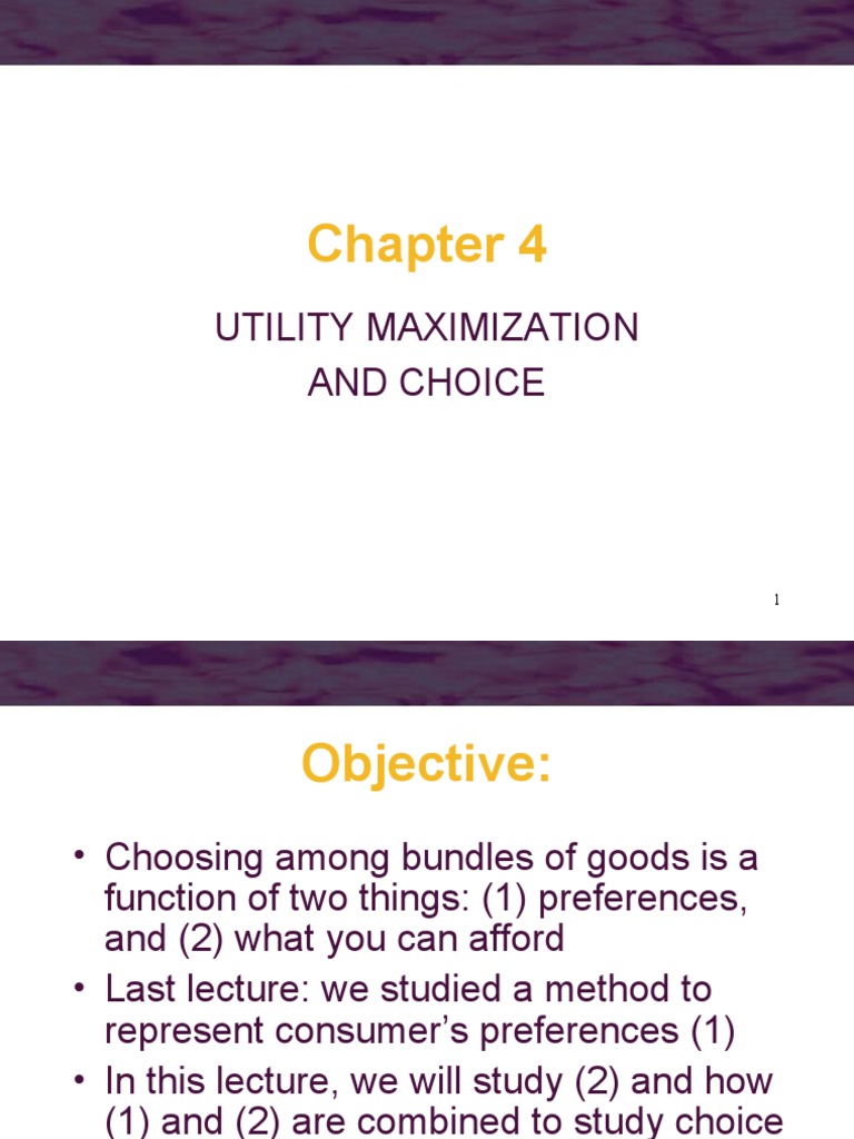 Lecture 2 Utility Maximization Pdf