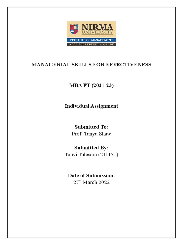 MSE Individual Assignment | PDF