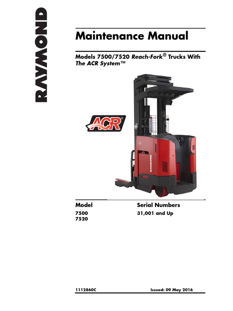 Maintenance Manual: Models 7500/7520 Reach-Fork Trucks With | PDF ...