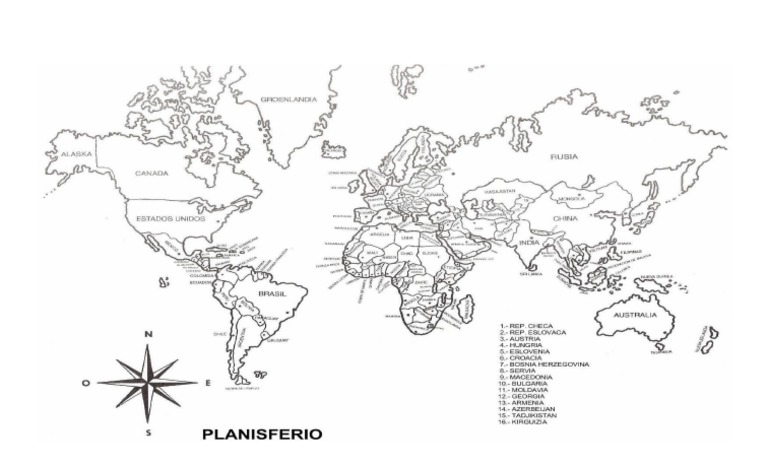 Mapa Mundi para Colorear | PDF
