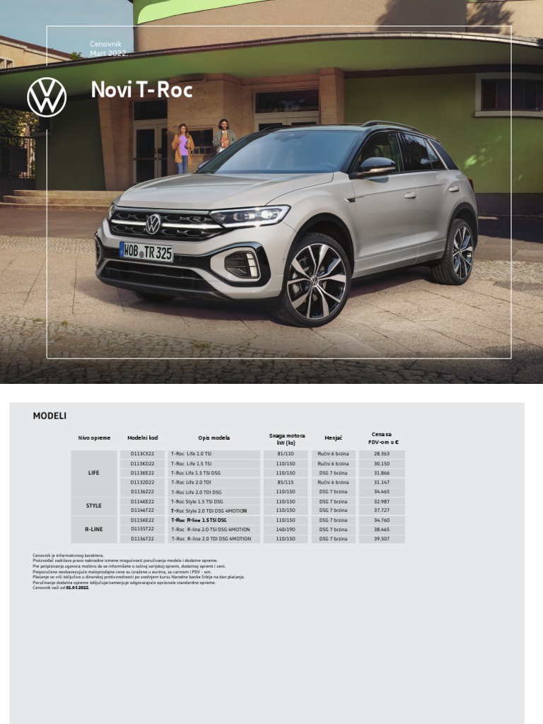 Novi T Roc SRB | PDF