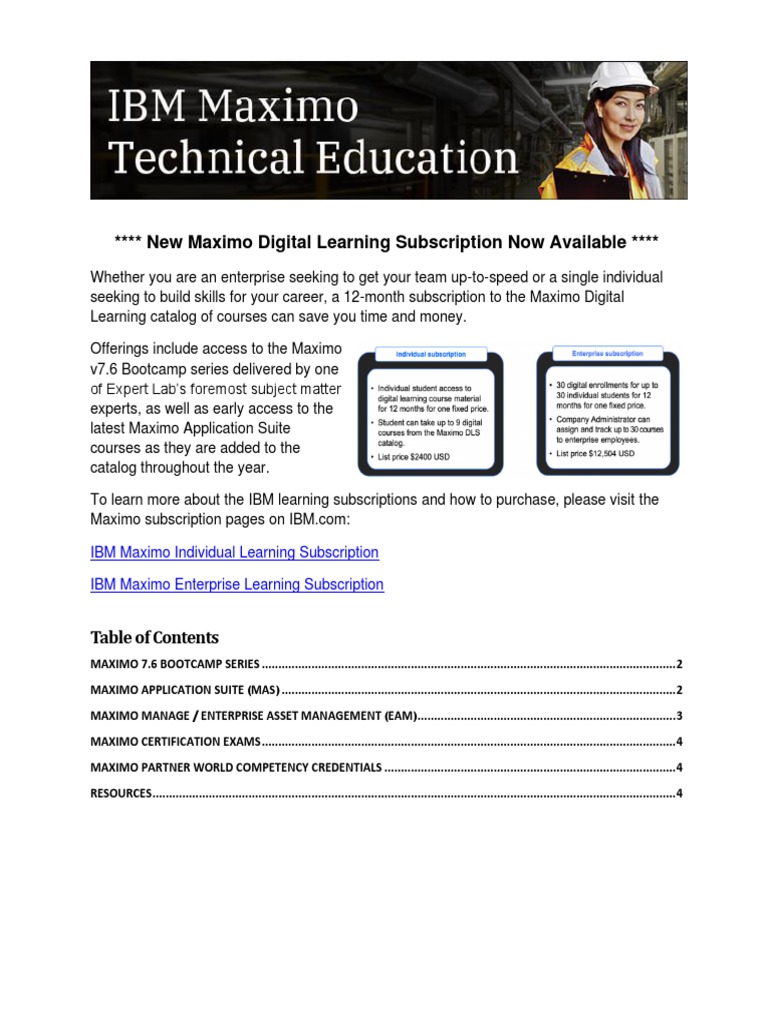 Maximo Tech Education Brief For Clients | PDF | Subscription Business Model | Computing