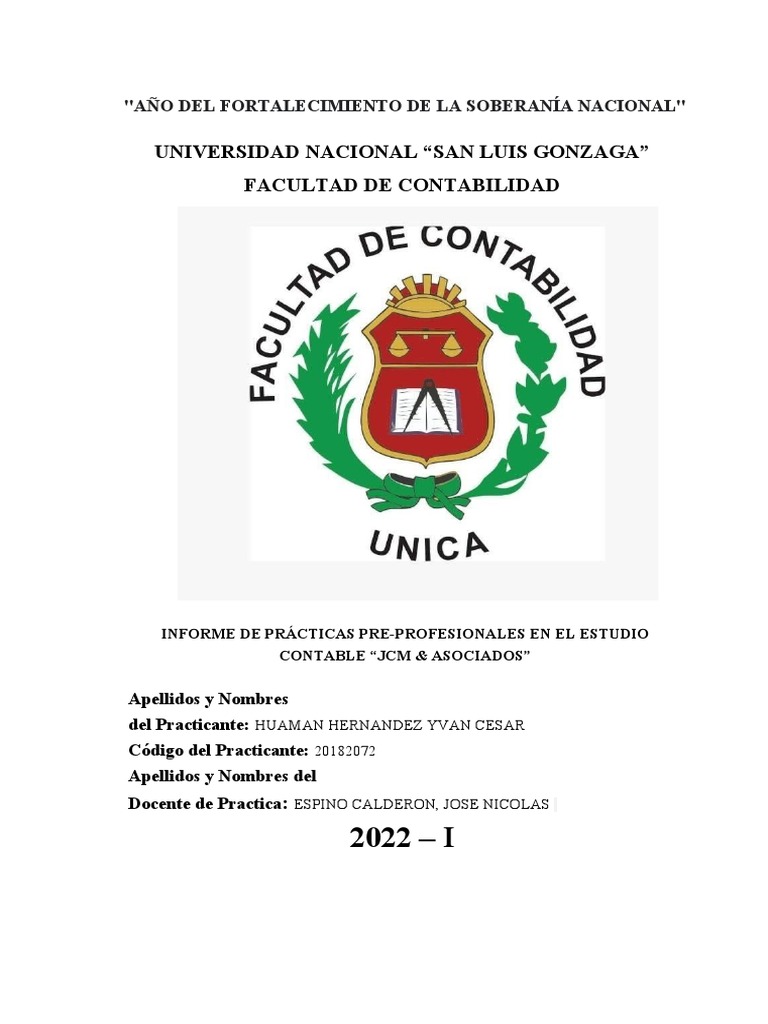 Primer Informe de Practicas Pre-Profesionales | PDF