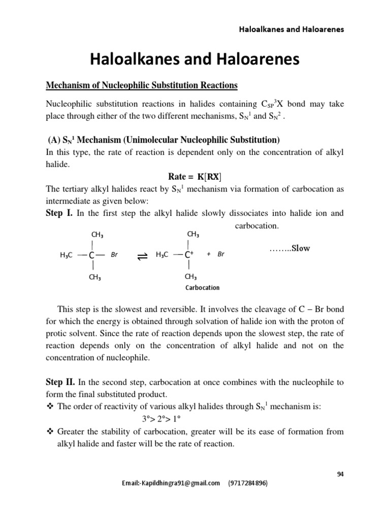 Haloalkanes and Haloarenes | PDF | Chemical Reactions | Methyl Group