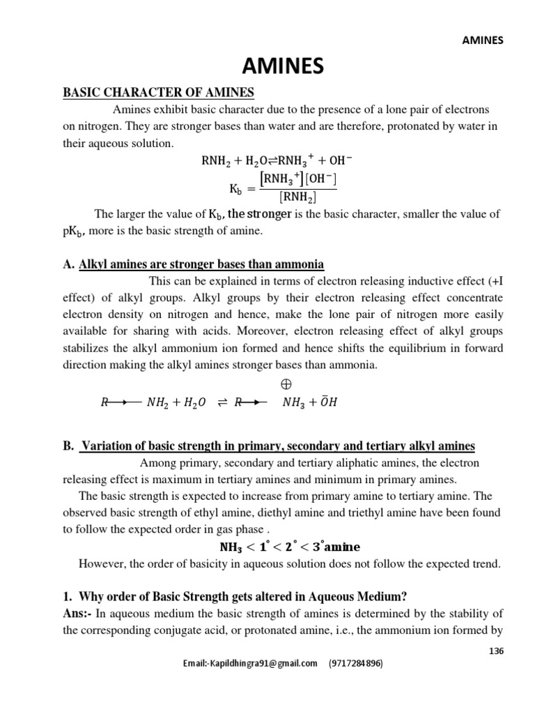 Amines | PDF | Amine | Physical Chemistry