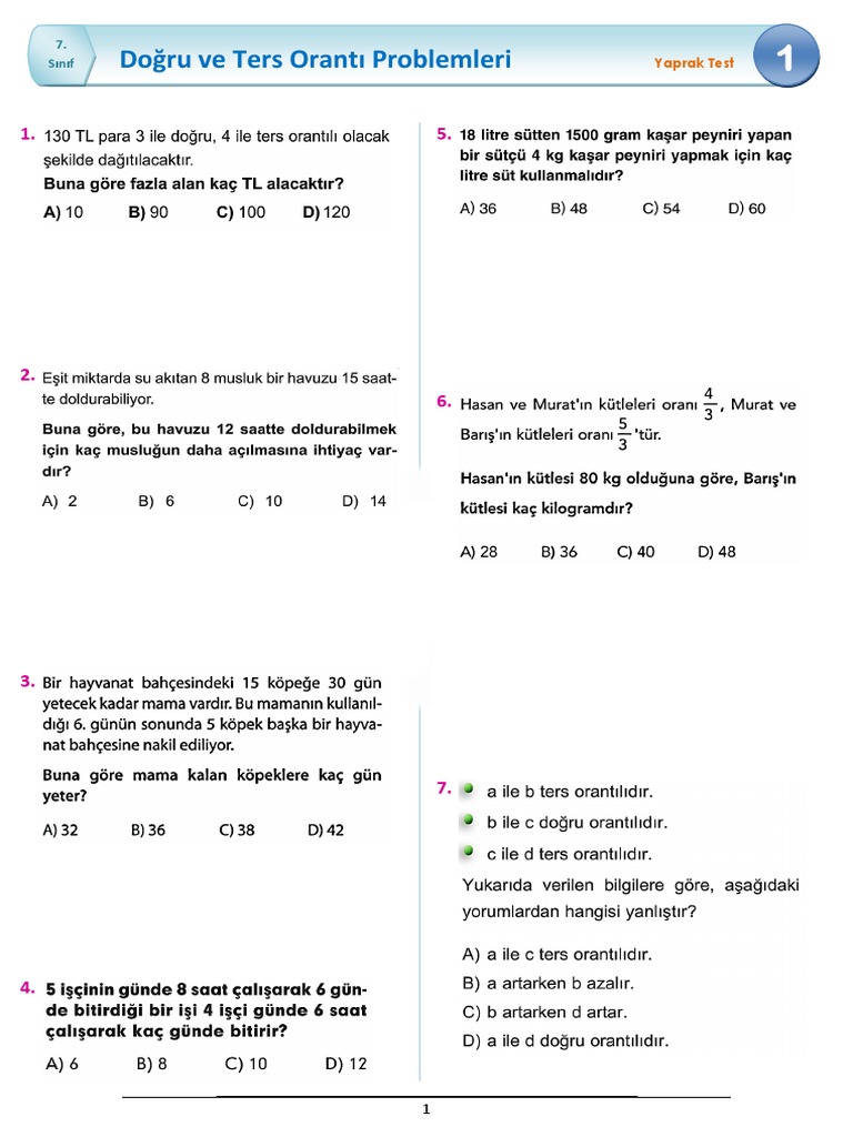 Dogru Ters Oranti Problemleri1 | PDF