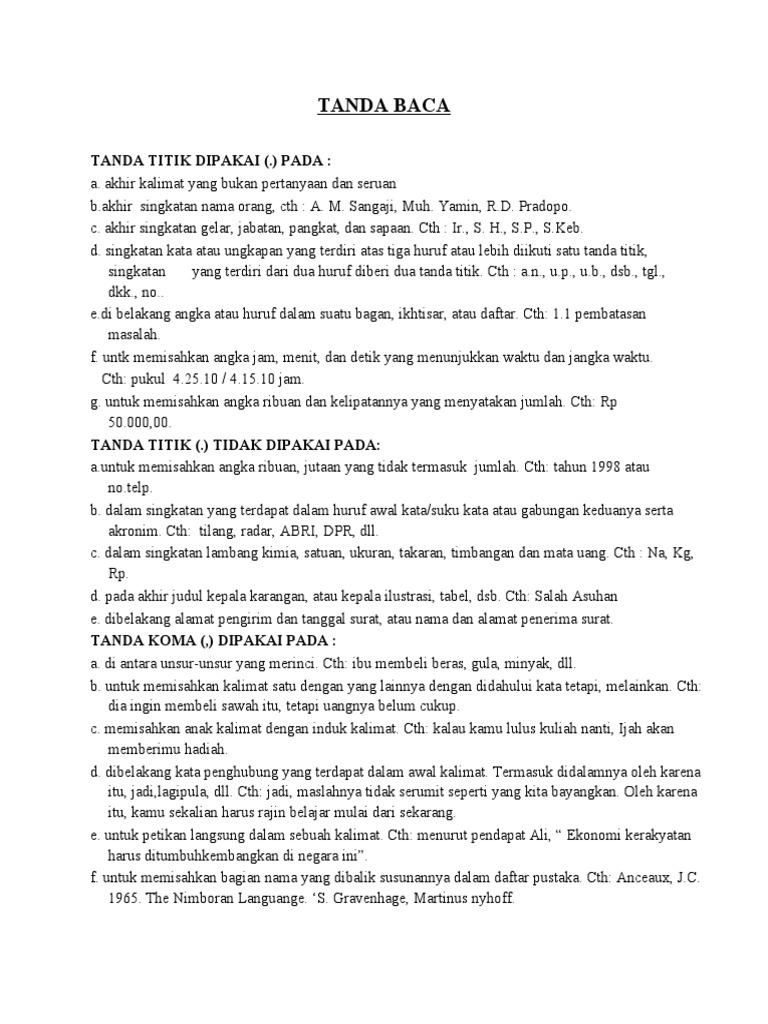 Tanda Baca | PDF