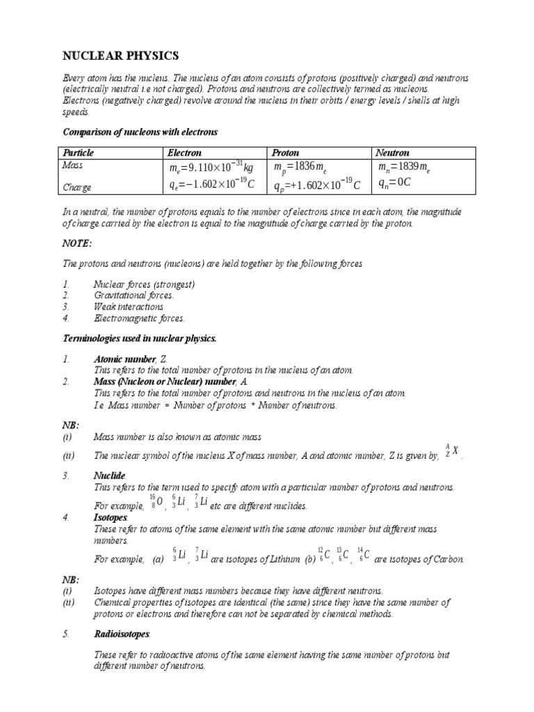 Nuclear Physics For Advanced Level | PDF | Radioactive Decay | Gamma Ray