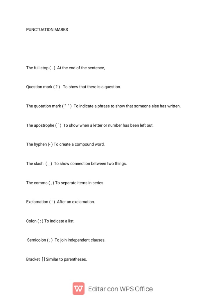Punctuation Mar-Wps Office | PDF