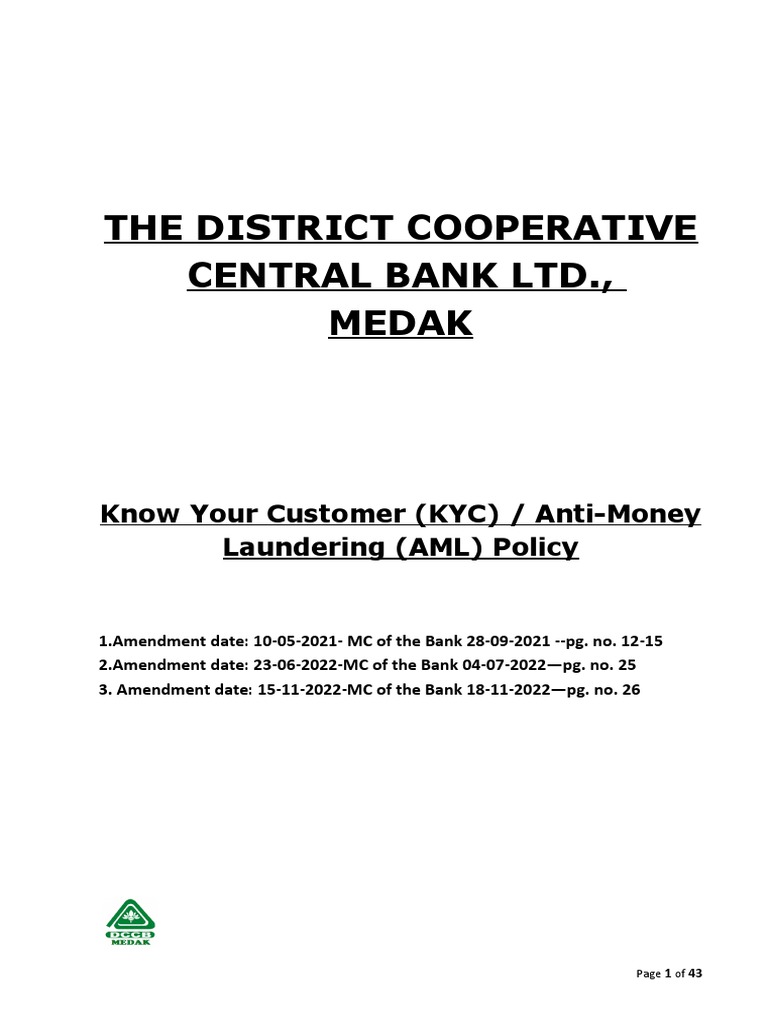 KYC Policy-Rbi Update 23.06.2022 | PDF | Money Laundering | Identity ...
