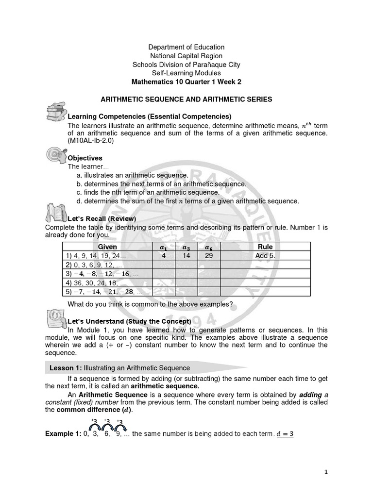 Math10 Quarter1 Week2 Module2 11111 Pdf Numbers Arithmetic 