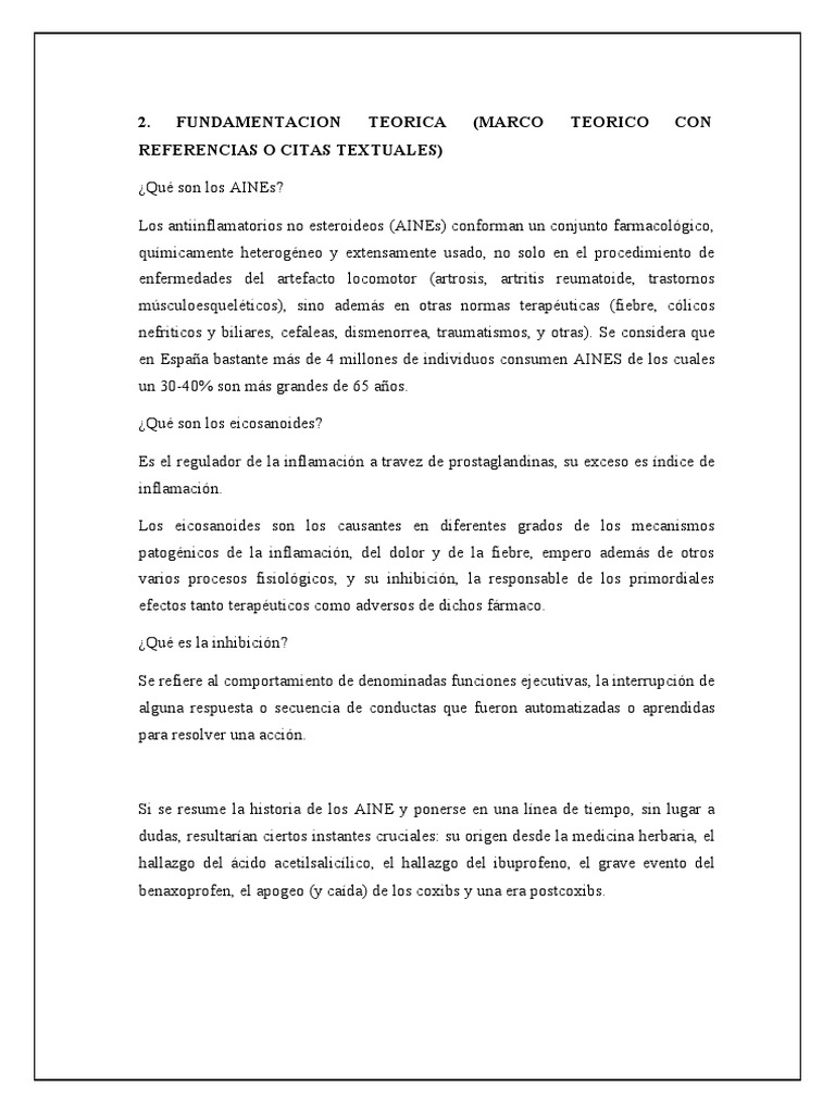 Marco Teorico AINES (Aldrin y Marcelo) Corregido Version 2 | PDF | Droga anti-inflamatoria libre ...