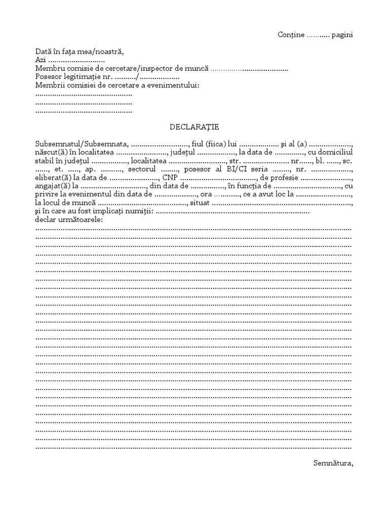 Model Declaratie Accident | PDF