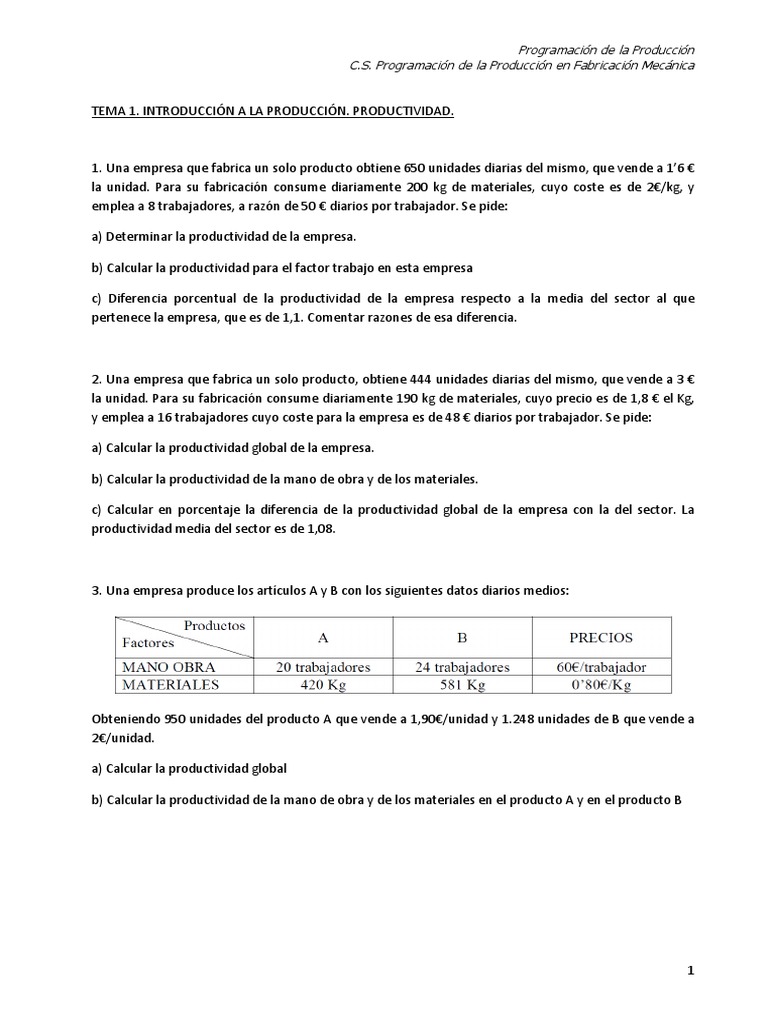 Tema 1.ejercicios | PDF