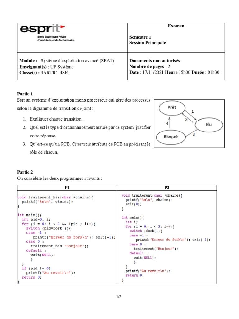Examen SEA1 FINAL | PDF