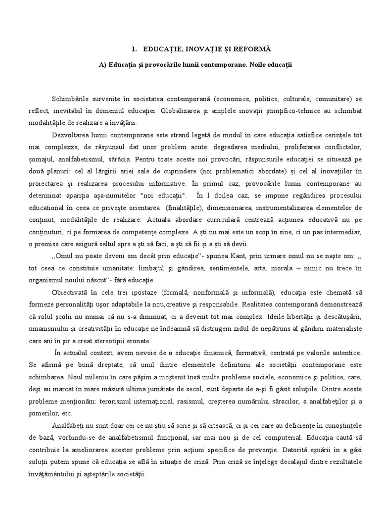 Educatori Titularizare 2022 Pedagogie | PDF