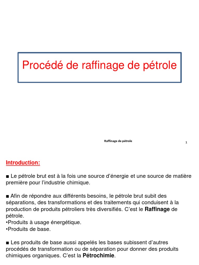 Procédé de raffinage du pétrole brut | PDF | Pétrole | Distillation