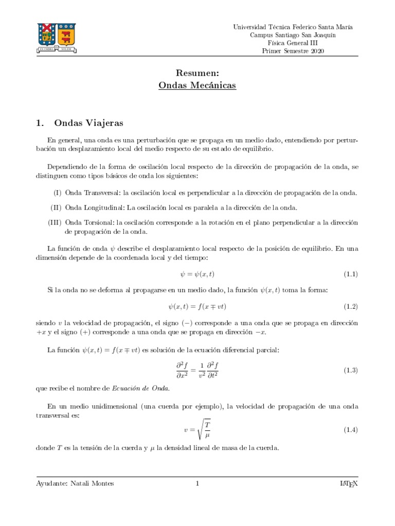 Resumen Ondas | Descargar gratis PDF | Olas | Sonido