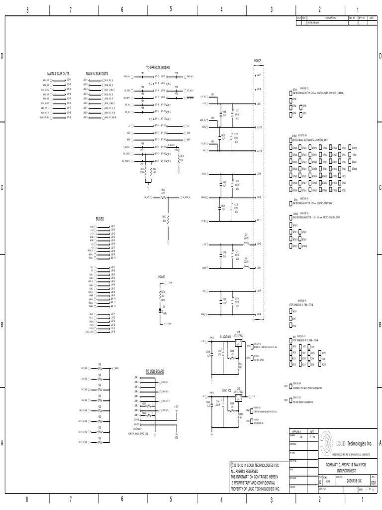 Mackie ProFX16 Main Schematics | PDF