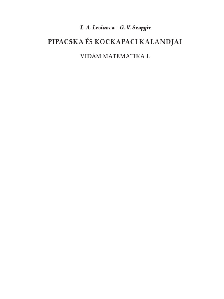 Pipacska Es Kockapaci Kalandjai 1 Reszlet | PDF