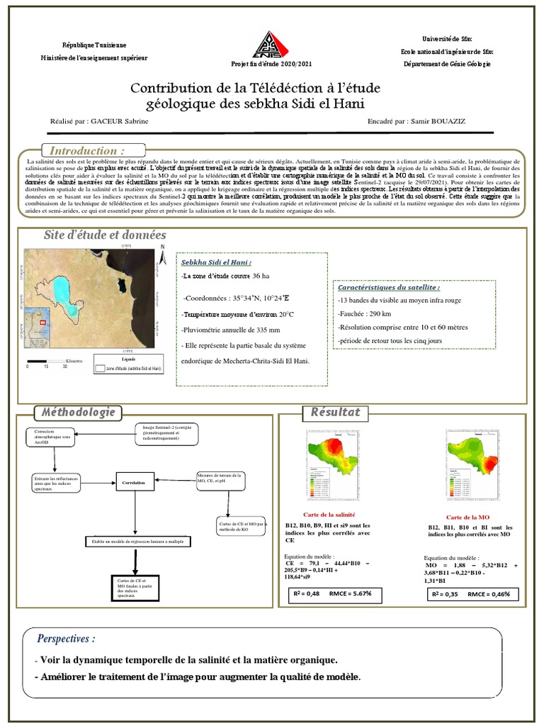 Contribution de La Télédéction À L'étude Géologique Des Sebkha Sidi El ...
