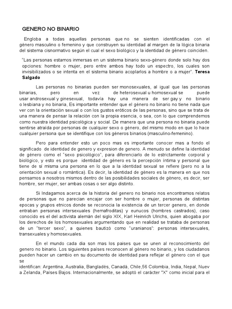 Entendiendo el Género No Binario | PDF | Género | Estudios de género