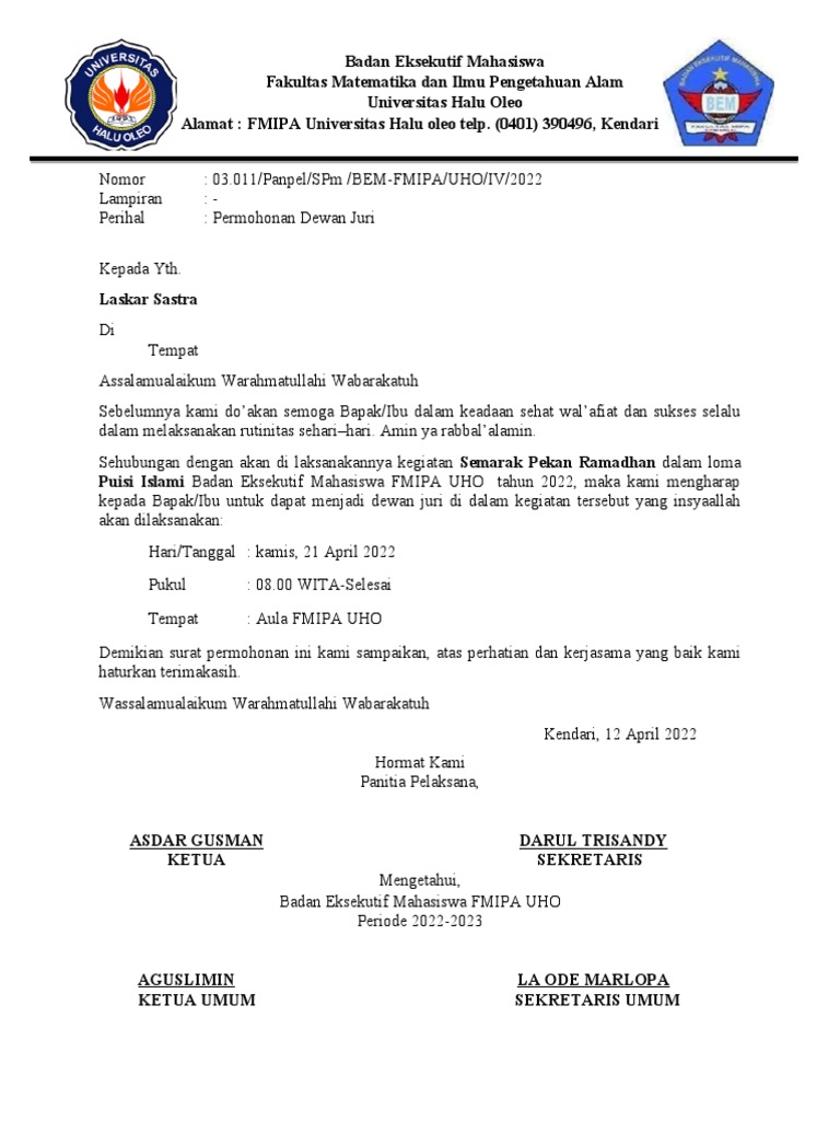 Undangan dan Permohonan Juri | PDF