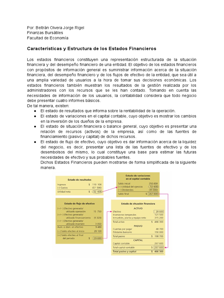 2.2. Características y Estructura de Los Estados Financieros | PDF