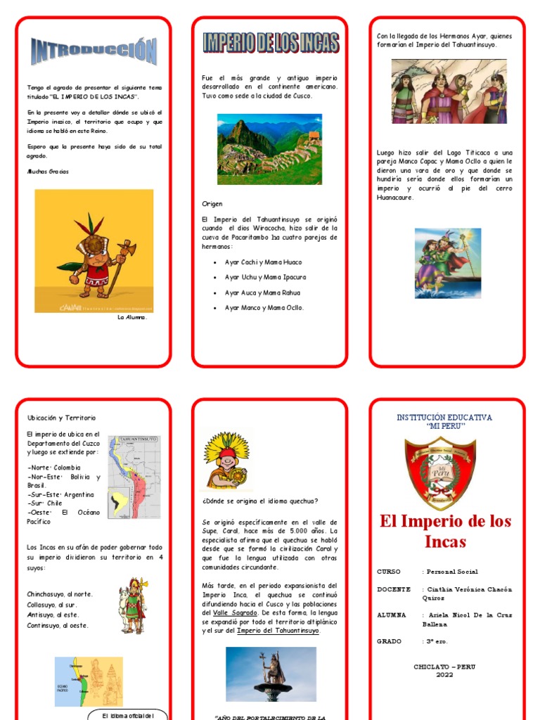 Triptico El Tahuantinsuyo | PDF