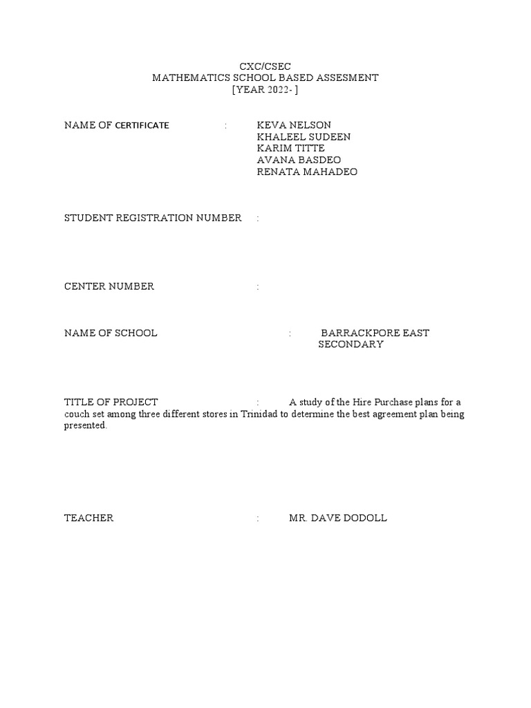 MATH SBA Amanda & Group | Download Free PDF | Prices | Interest