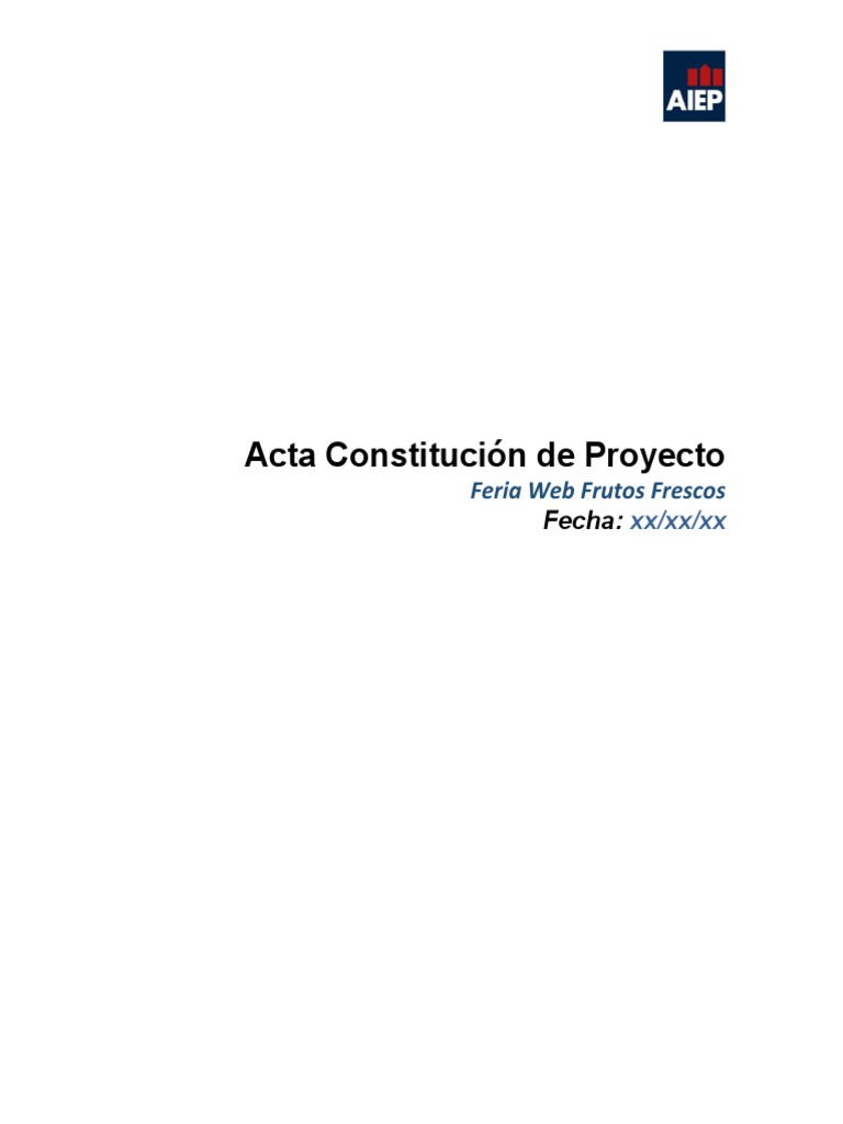 Ejemplo de Acta de Constitución Del Proyecto - AIEP | PDF | Software | Usuario (informática)