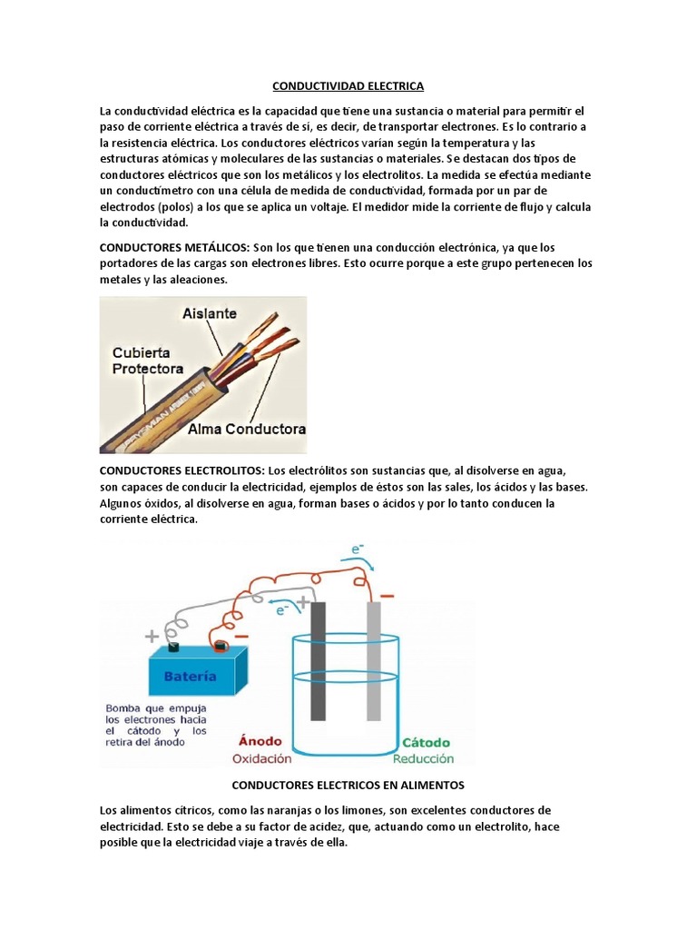 Conductividad Electrica | PDF | Resistividad Eléctrica y Conductividad ...
