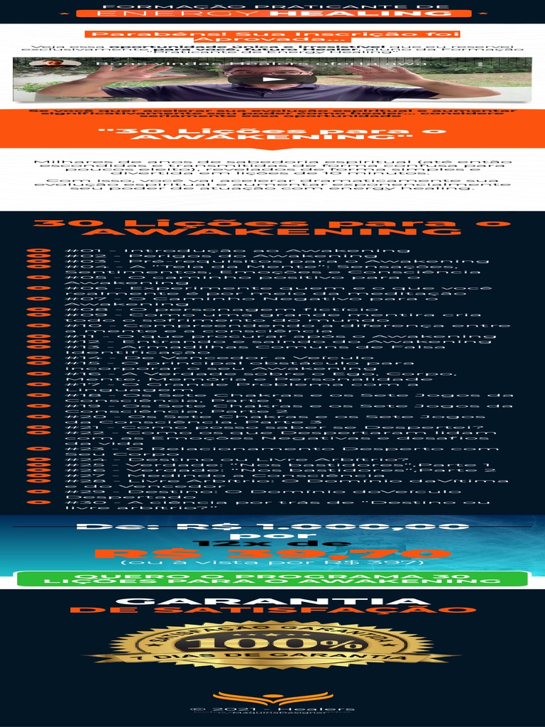 Formação Healer - Parabéns - Healers | PDF