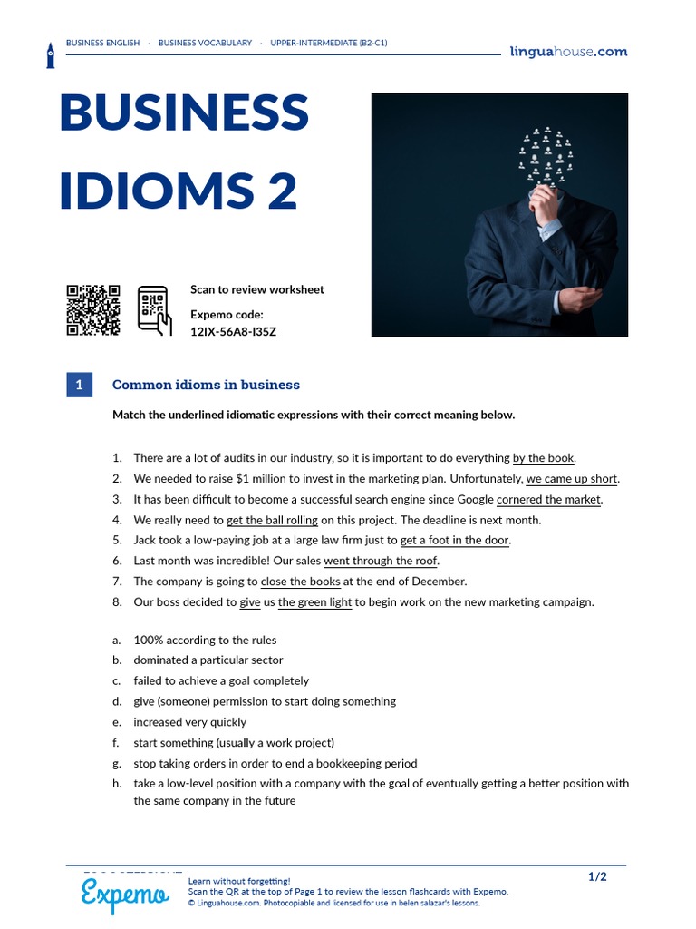 Business Idioms 2 British English Student Ver2 | PDF | Business ...