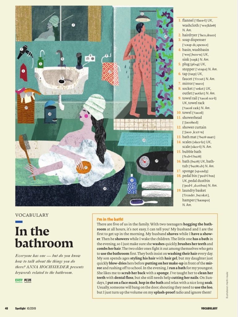 In The Bathroom - Vocabulary Worksheet | PDF | Bathroom | Home & Garden