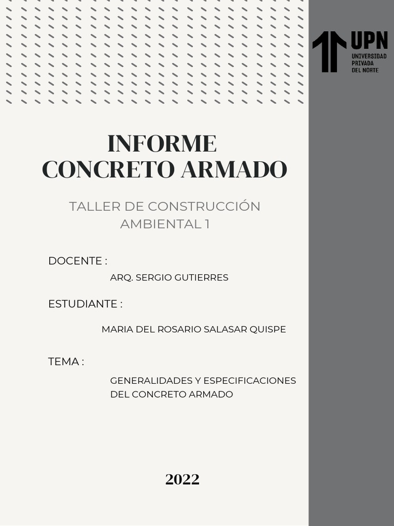 Informe Concreto | PDF | Hormigón | Cemento