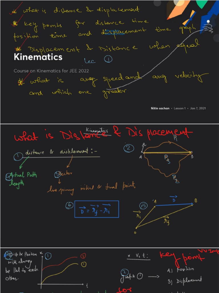 Nitin Sachan Kinematics Notes | PDF