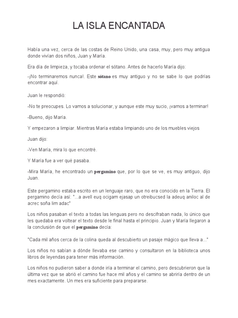 Cuento La Isla Encantada | PDF