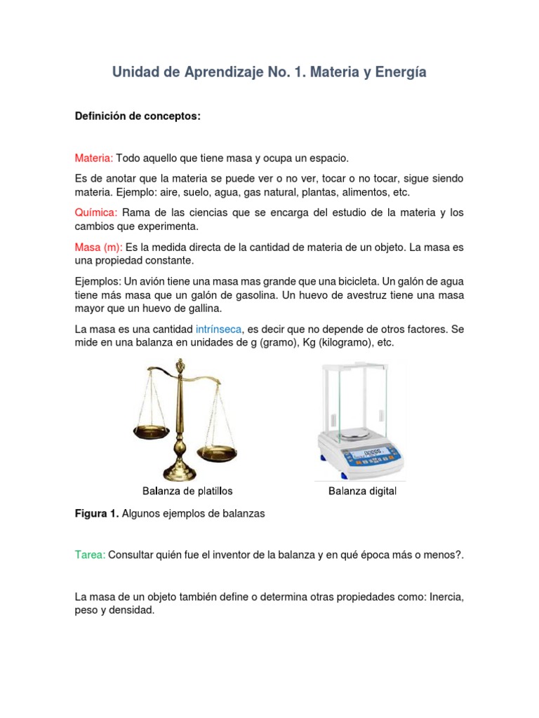 Materia y Energía: Conceptos Clave | PDF | Masa | Temperatura