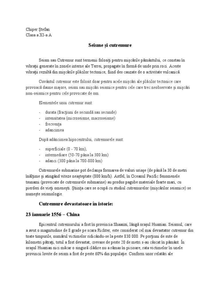 Seisme Si Cutremure | PDF