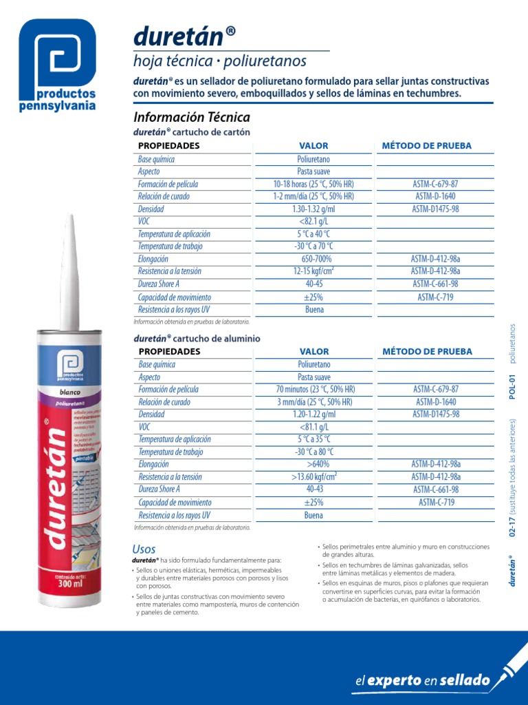 Duretan Pennsylvania Hoja-Tecnica | PDF