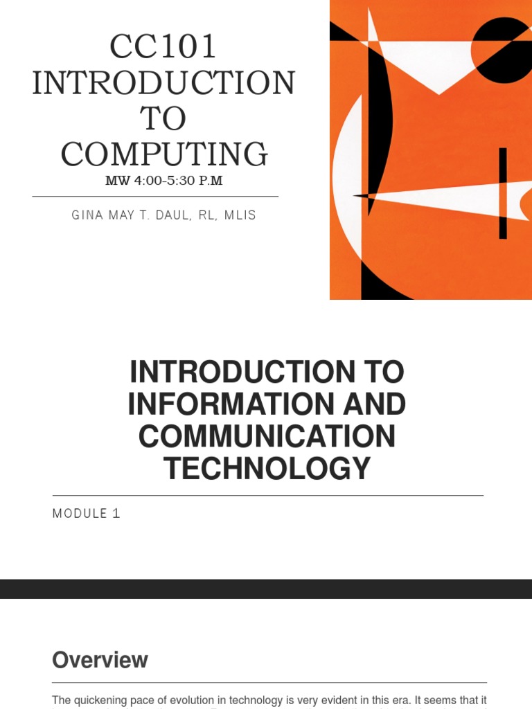 CC101 Lesson 1 - Introduction To Information and Communication Technology | PDF