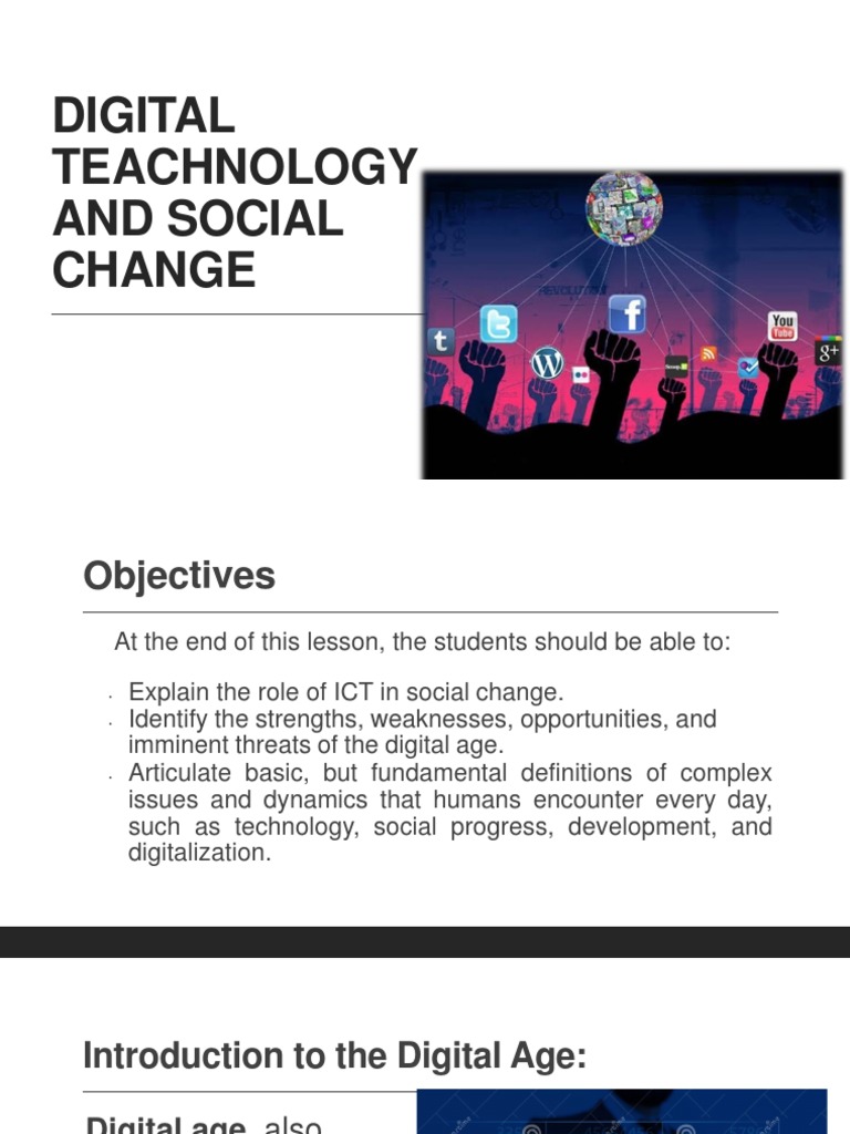 Lesson 5 - Digital Technology and Social Change | PDF