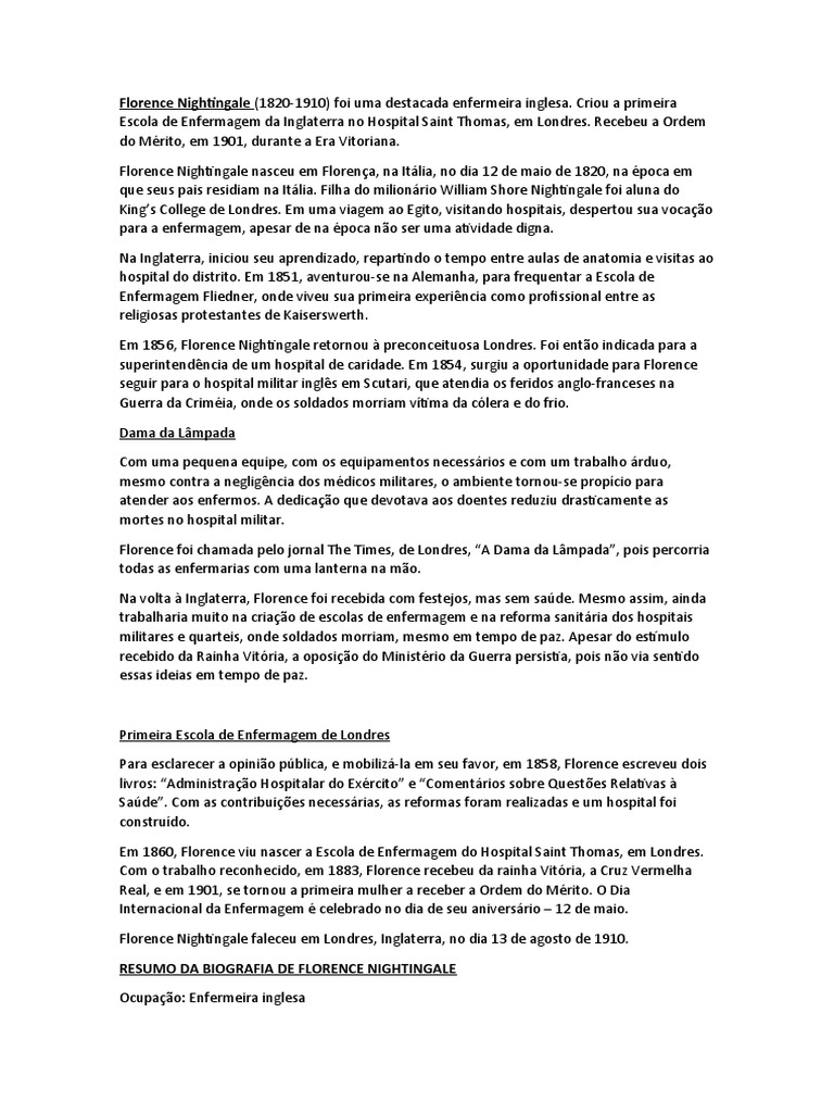 Precursoras Da Enfermagem | PDF | Florence Nightingale | Enfermagem